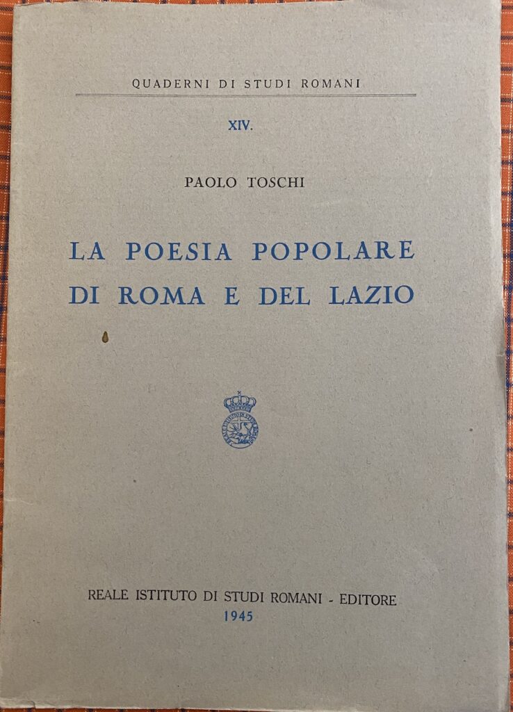 La Poesia Popolare di Roma e del Lazio – Quaderni di Studi Romani ...